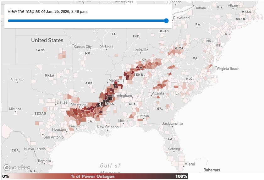 Power outages continue Monday across northeast Georgia. See the map