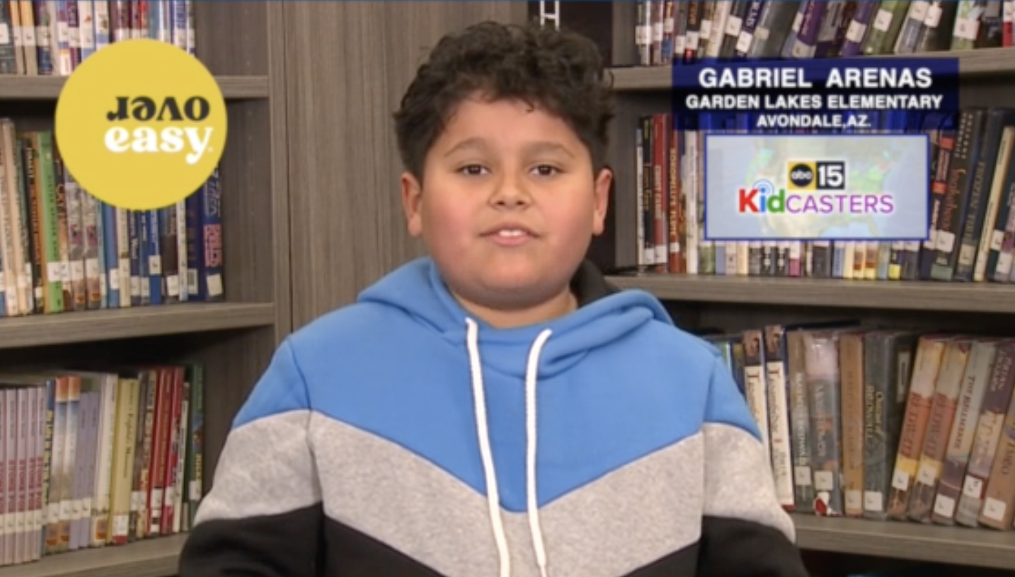 Kidcaster Gabriel gives your Monday morning forecast from Garden Lakes Elementary School