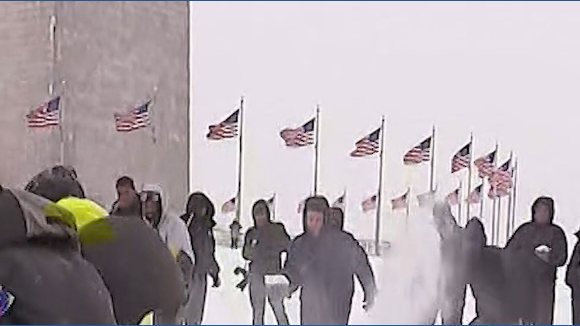 Snowballs fly at Washington Monument in DC