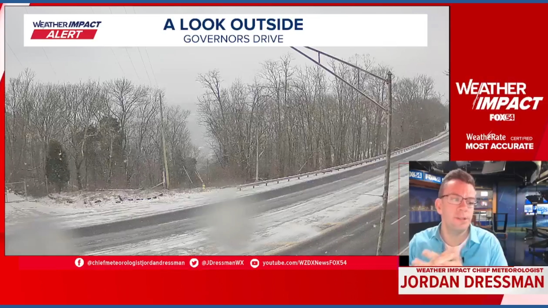 FOX54 chief meteorologist Jordan Dressman Facebook Live weather update ...