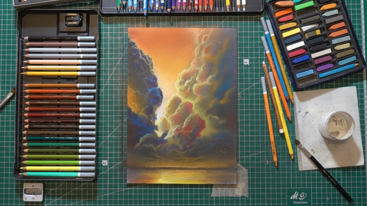 Learn to draw clouds with soft pastels simple blending method