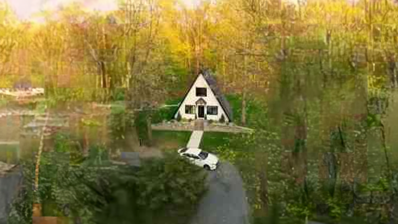 Touring a luxe white A-frame cabin