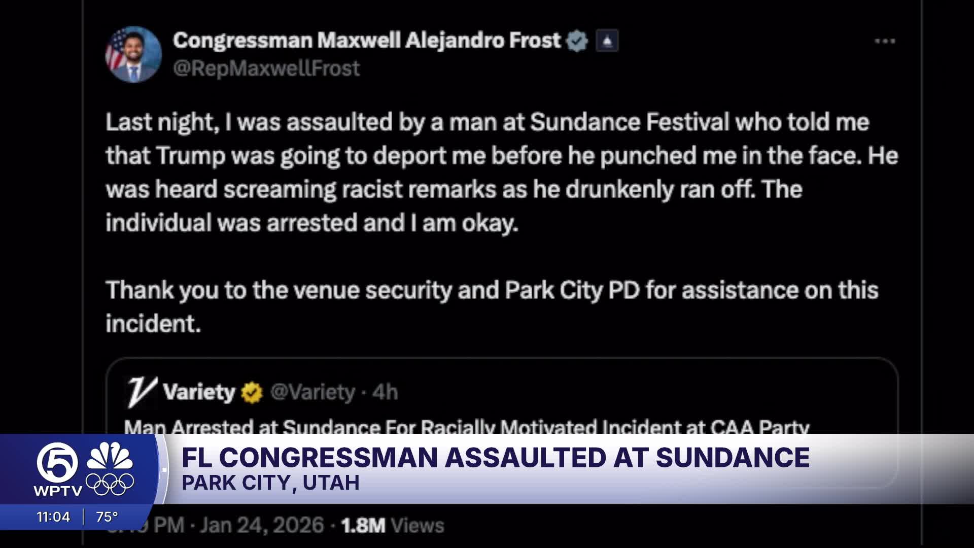 Florida US Rep. Maxwell Frost allegedly assaulted at Sundance Film Festival