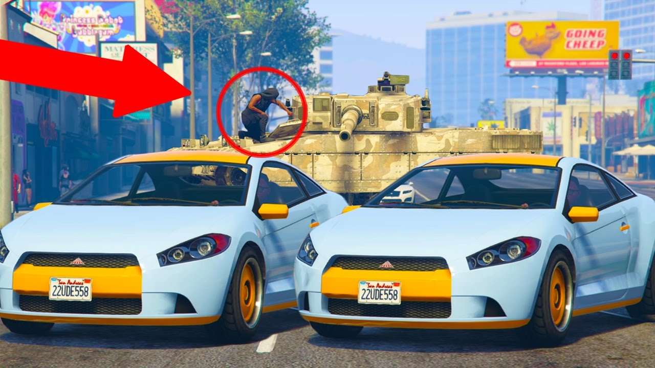 GTA 5 online - car switch trolling | mugger tank prank (GTA V online)