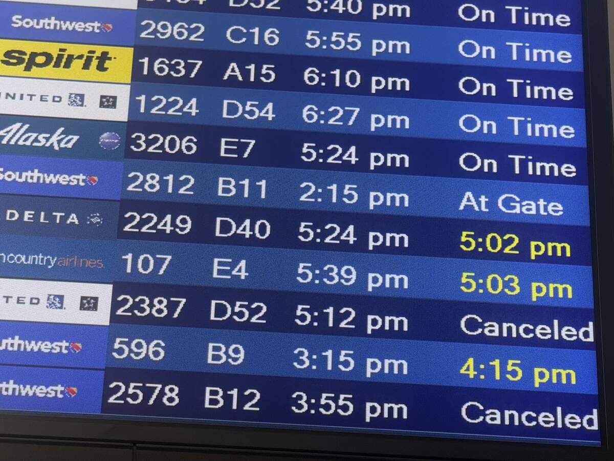 Delays, cancellations hit Harry Reid airport as winter storm sweeps US