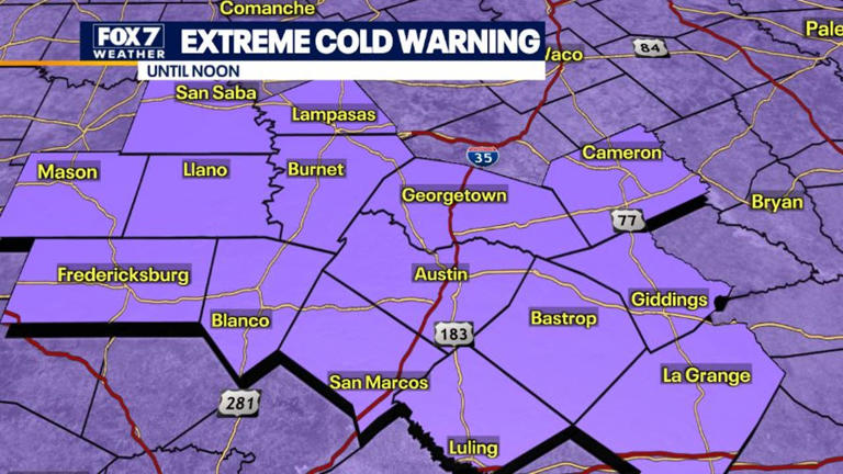 Austin weather: Extreme cold warning in effect until noon