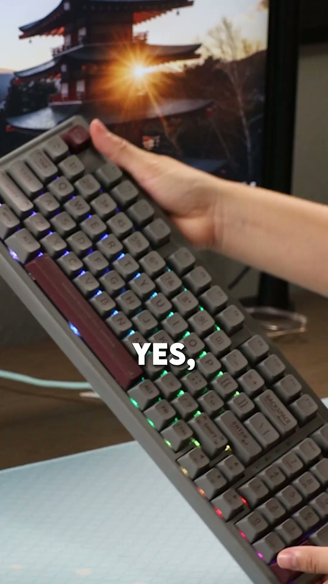 This keyboard has a tiny little LCD monitor attached to it