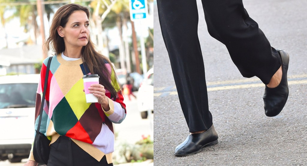 Katie Holmes' latest slim shoes give the ballet flats a subtle twist