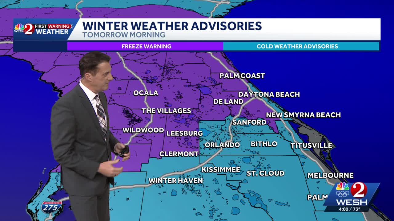 Central Florida to enter prolonged cold spell this week; freeze ...