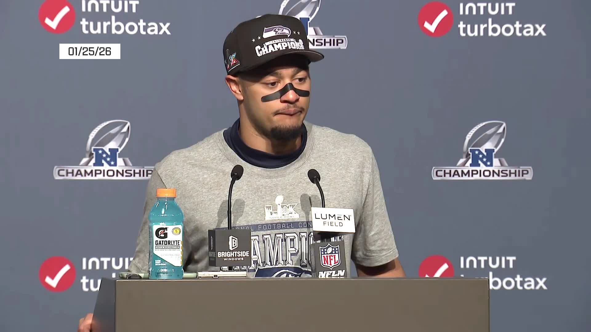 Jaxon Smith-Njigba on Sam Darnold 'Just a true leader, true competitor ...