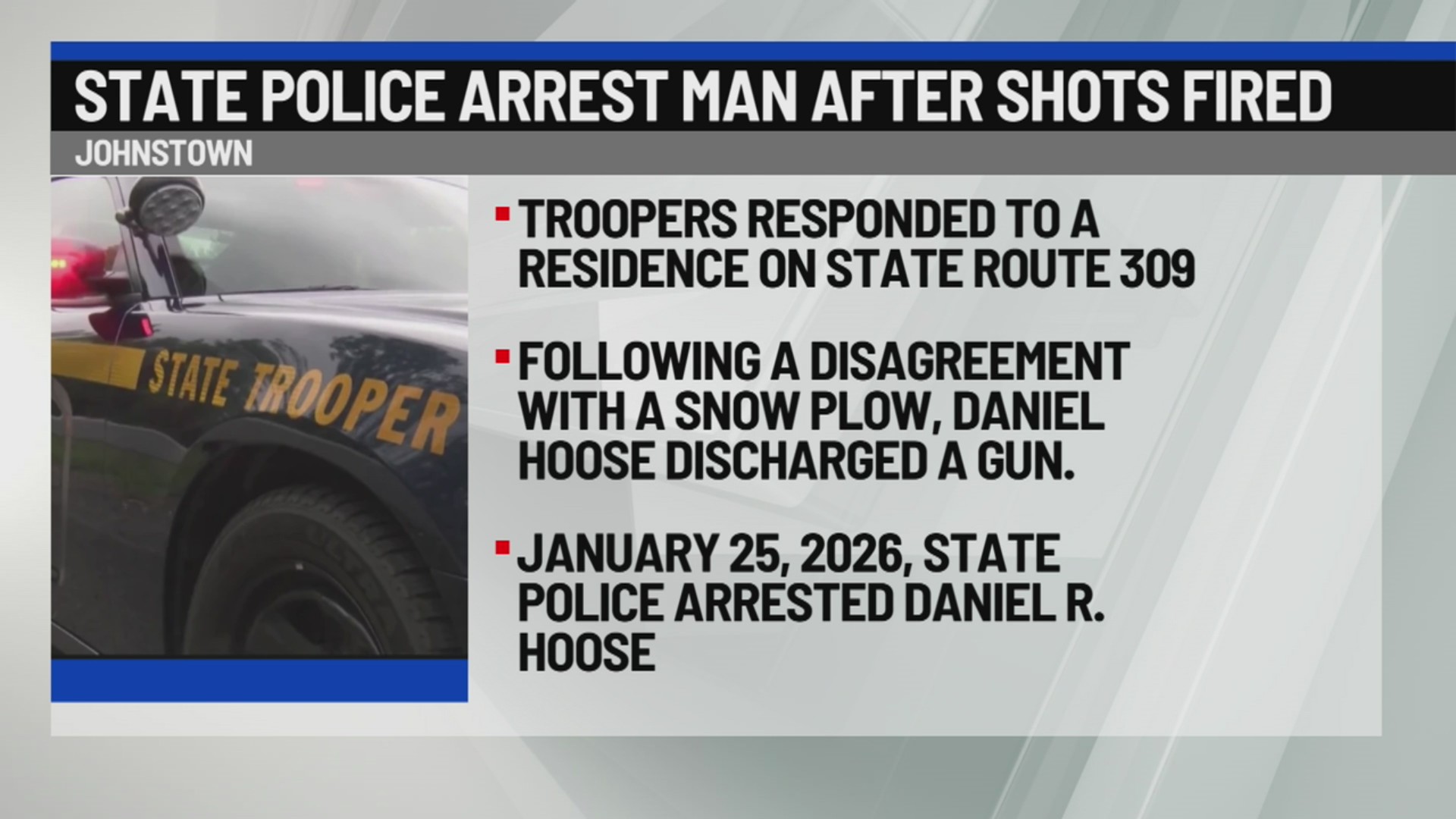State police arrest Johnstown man after shots fired
