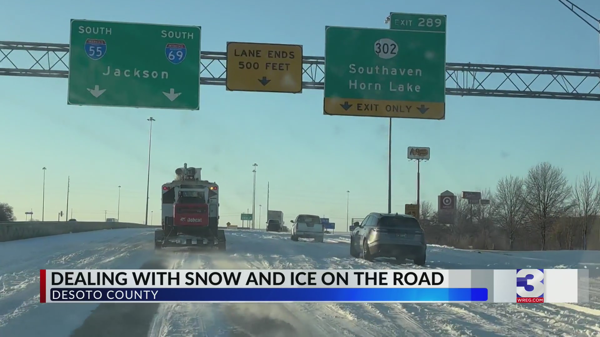 DeSoto County deals with snow and ice on the road