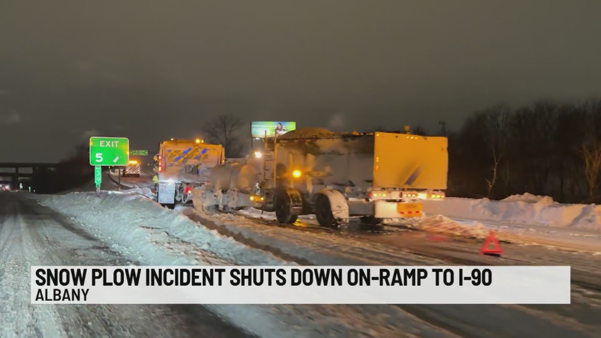 Snow plow incident shuts down on-ramp to I-90