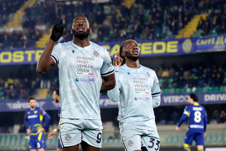 Davis scores as Udinese wins 3-1 at struggling Verona in Serie A