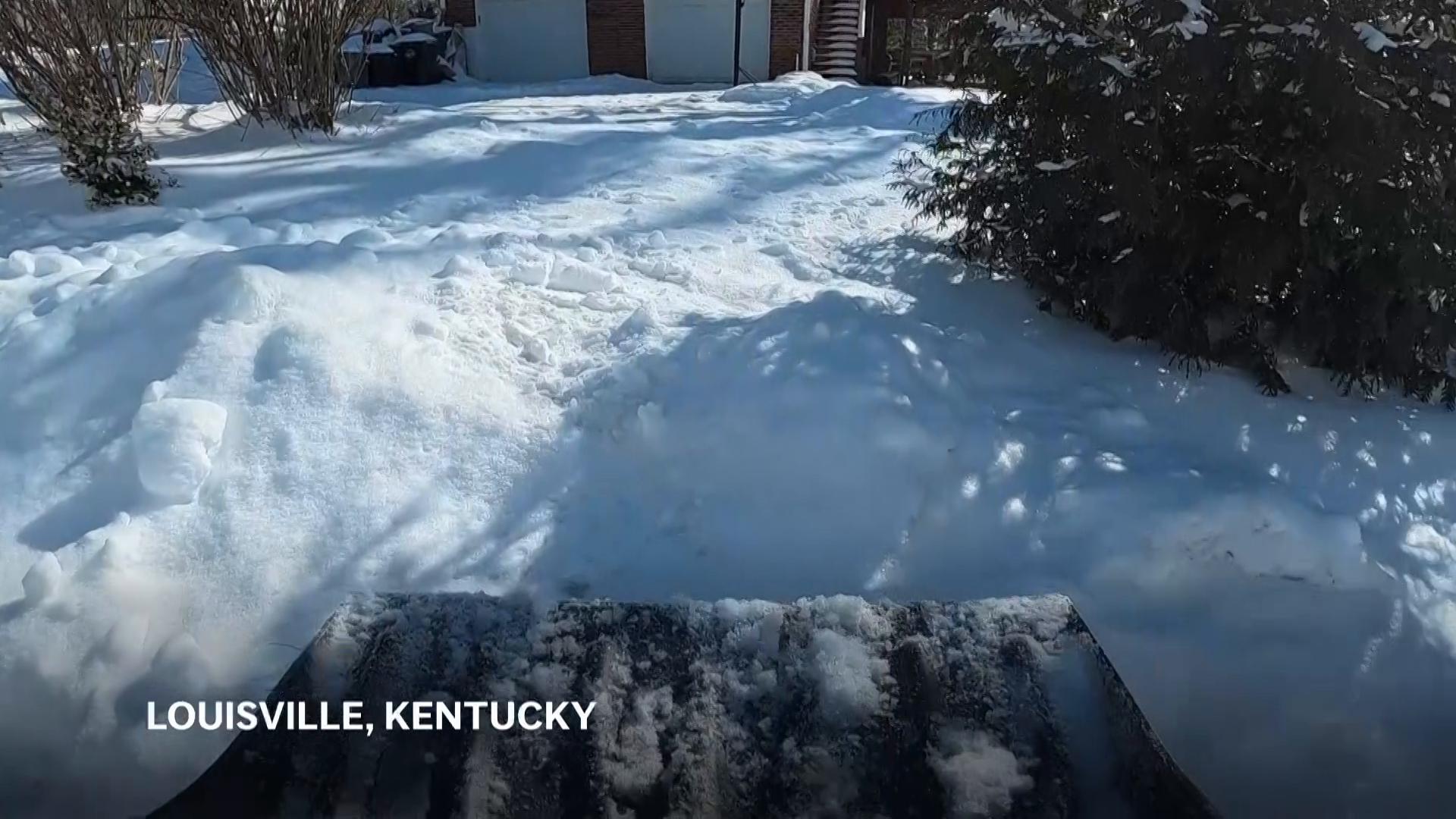 Residents dig out after heavy snow in Kentucky