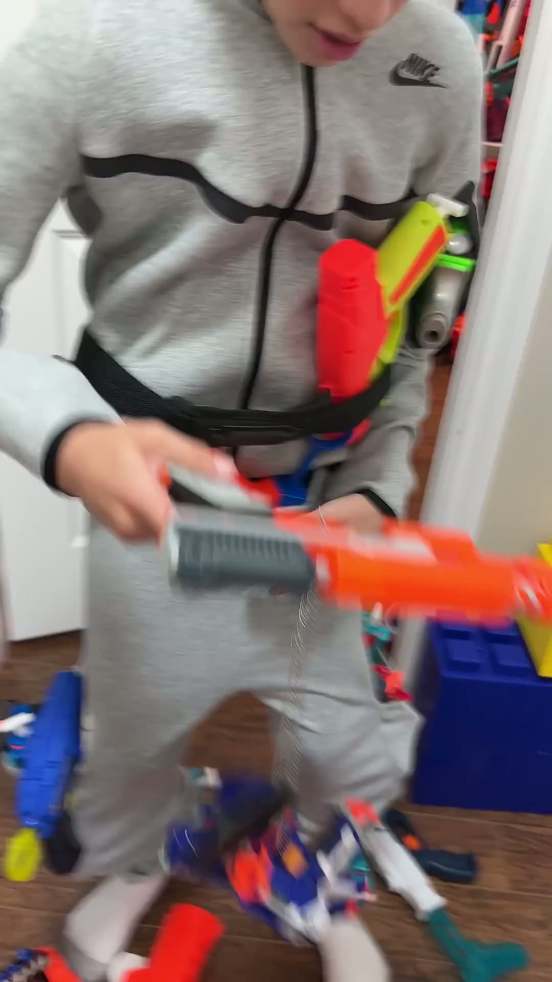 How many NERF GUNS can he carry?