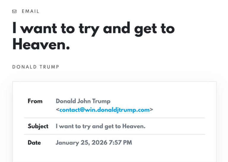 Trump tells donors he’s trying to get to heaven — then asks for $15