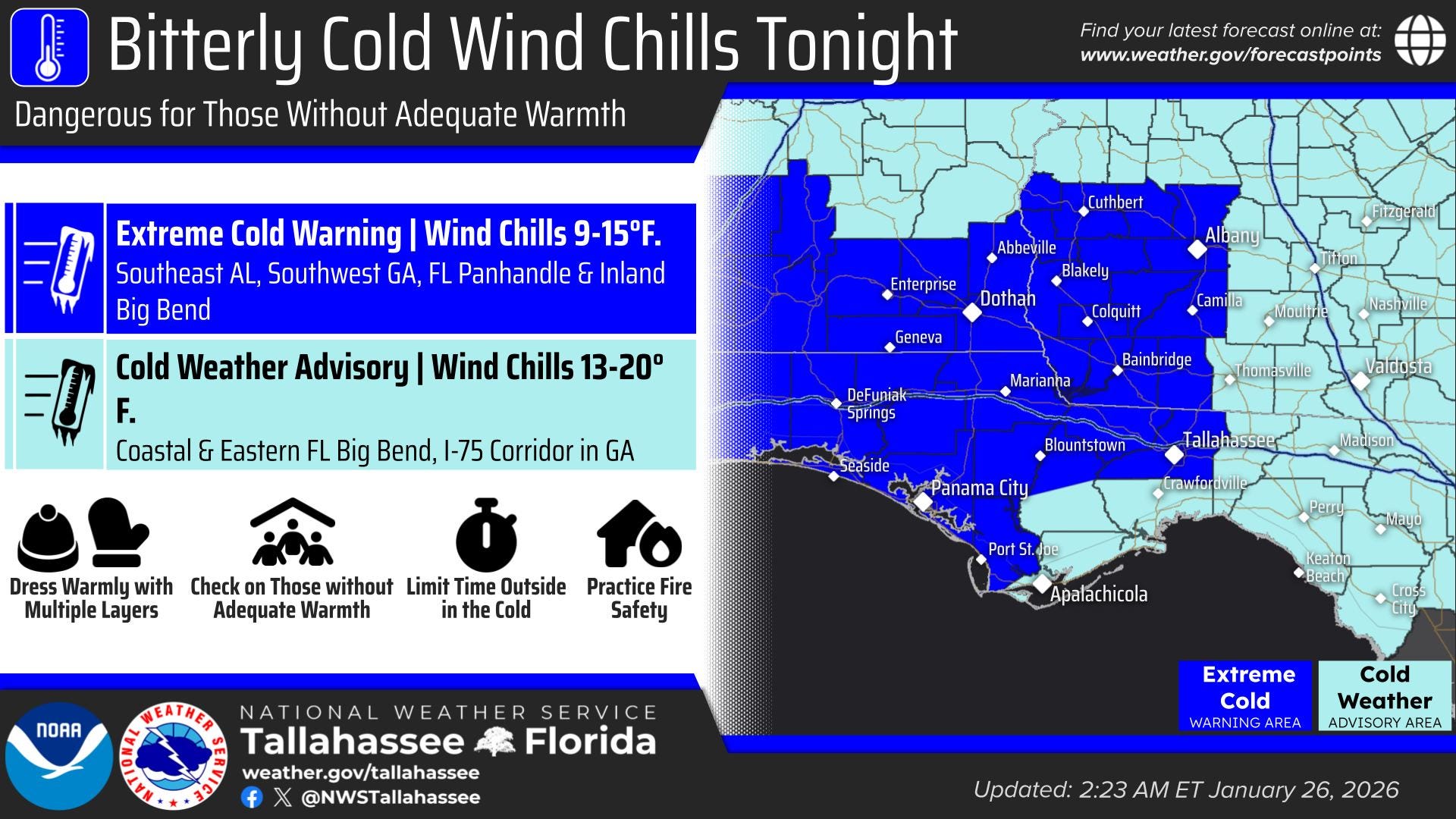 Extreme cold to hit Bay County overnight Jan. 26; warming shelter opens