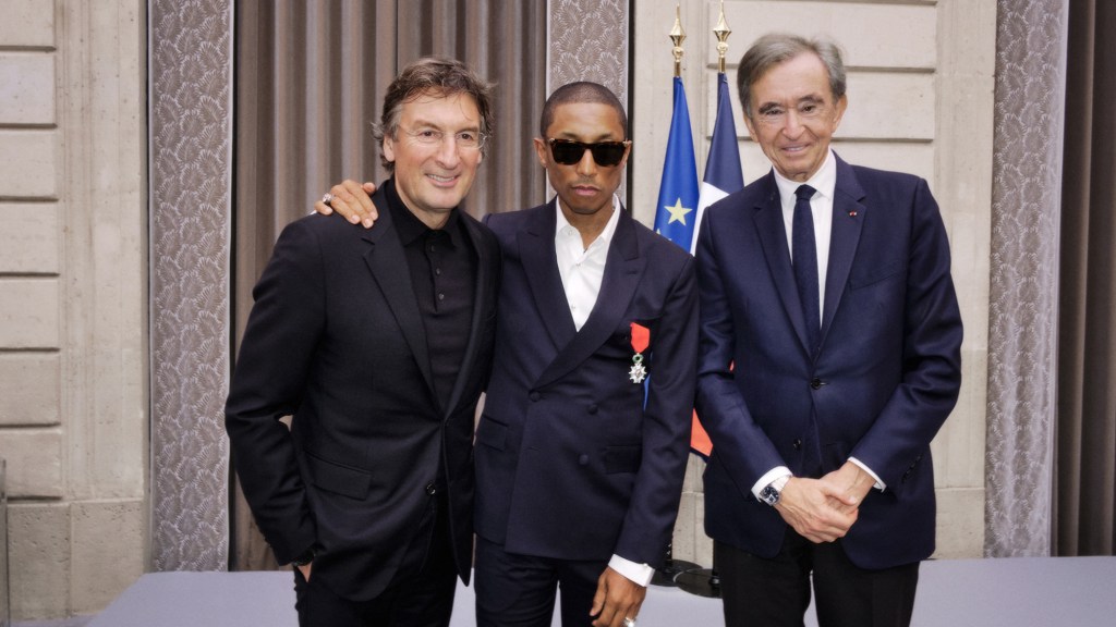 Pharrell Williams knighted by Emmanuel Macron