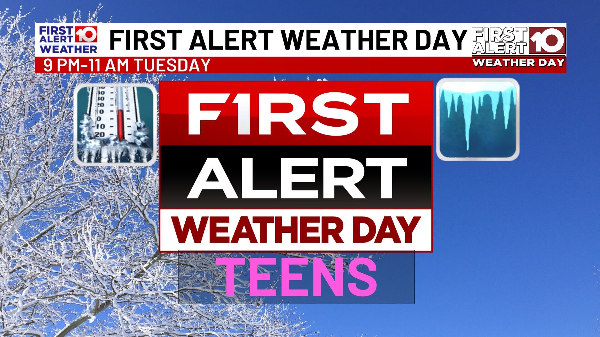 First Alert Weather Day: Teens tonight, single-digit wind chills expected
