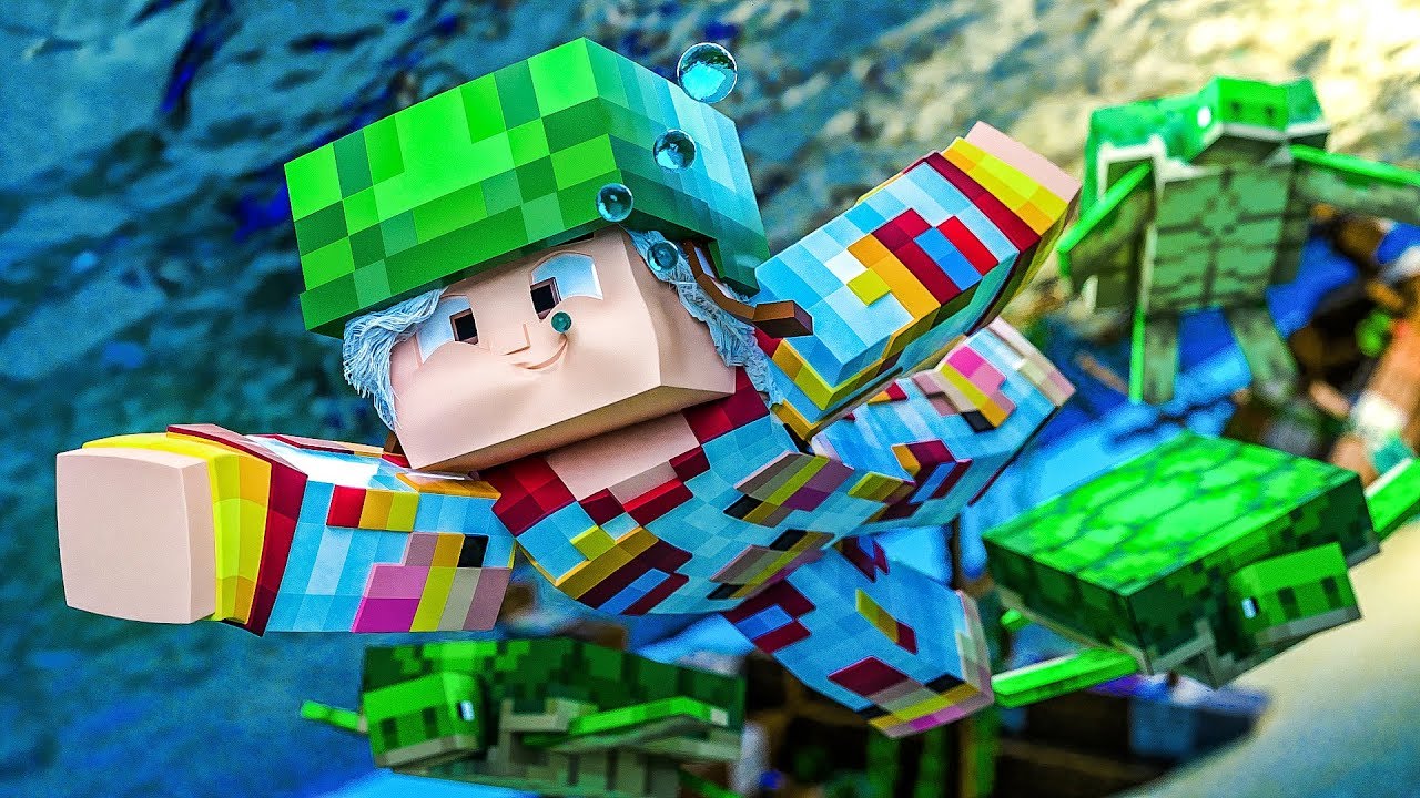 Así se aguanta bajo el agua con el casco de tortuga | Minecraft #16