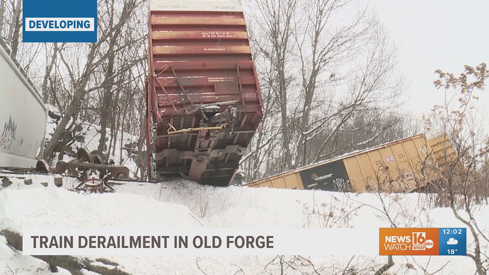 Train derailment in Old Forge