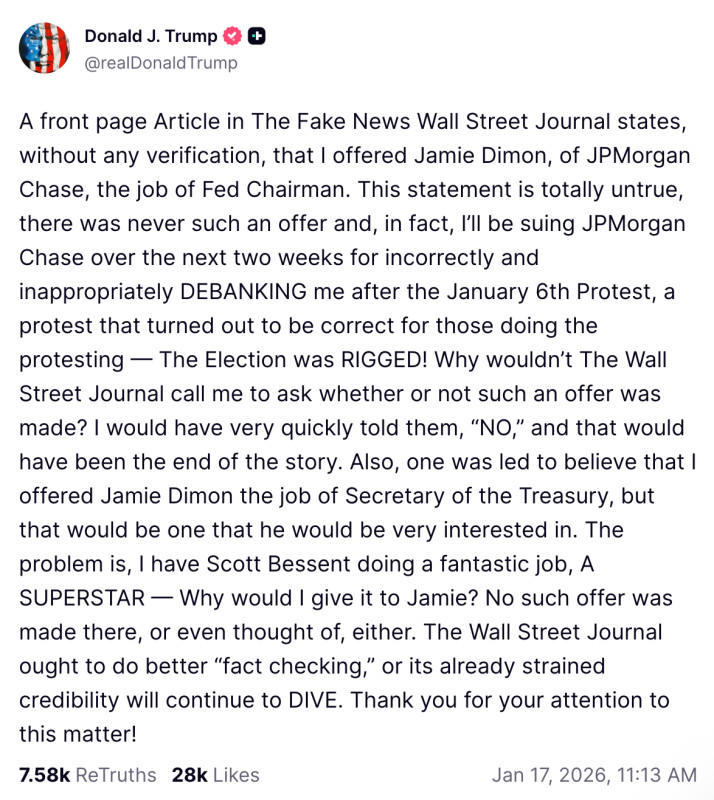 Trump sues JP Morgan for 'Nice bank you got there, be a shame if ...