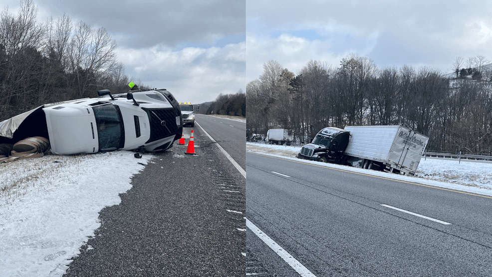 Two semi trucks to slide off Interstate 40 in Putnam County following ...