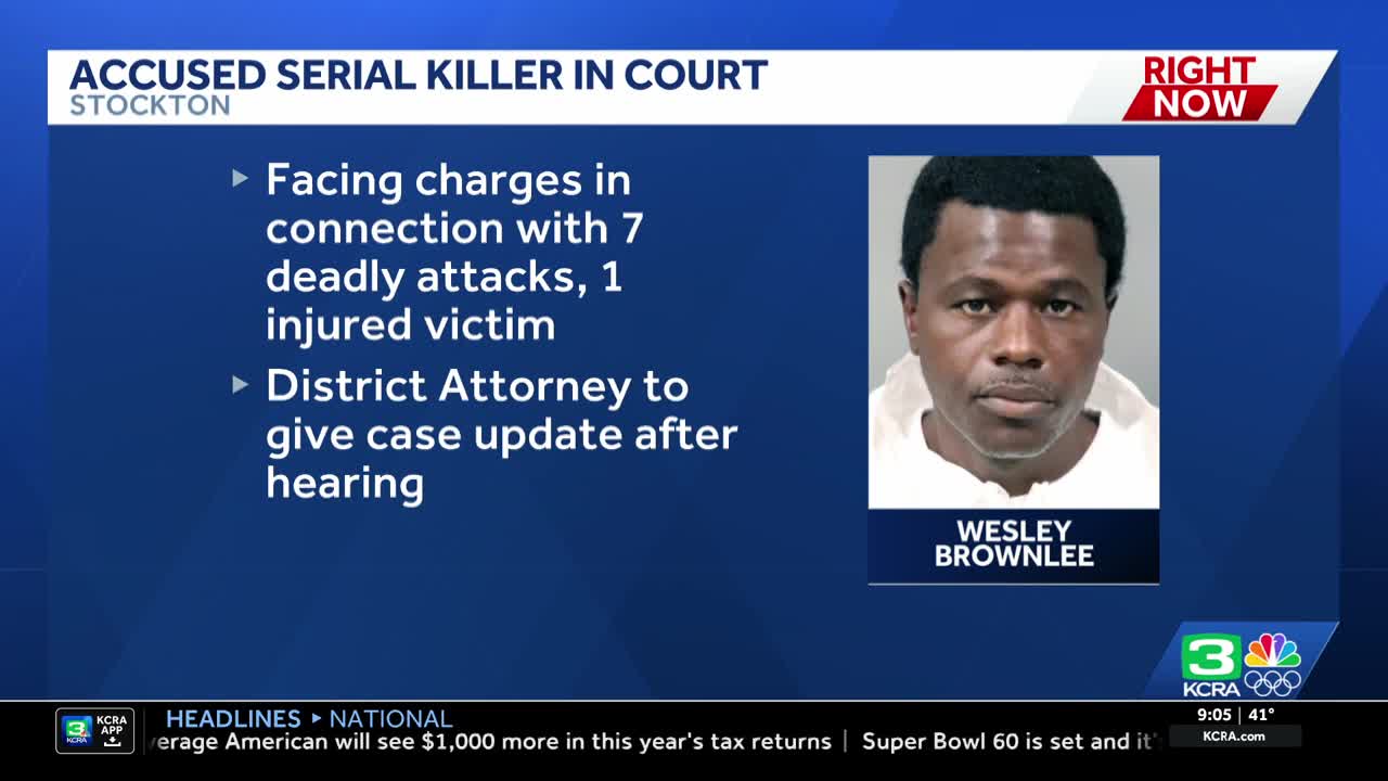 Accused Stockton serial killer Wesley Brownlee to appear in court