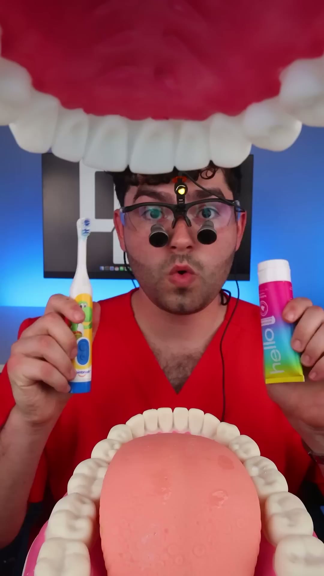 Cartoon ASMR dental cleaning?