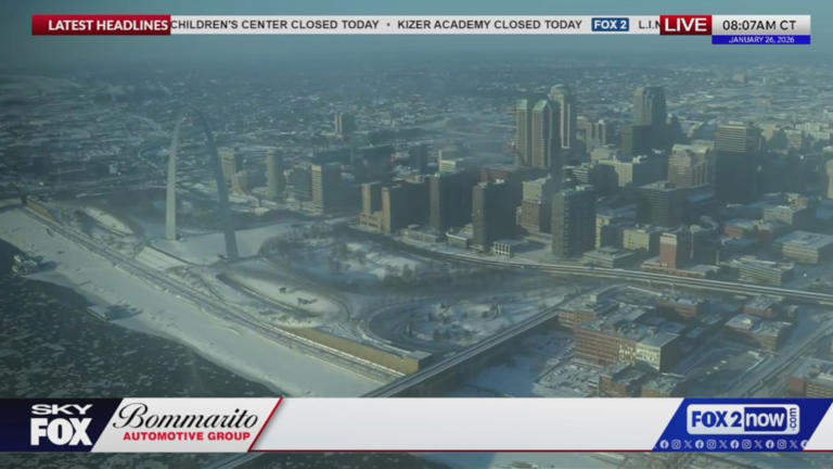 Gallery: SkyFOX’s trip Monday morning over a snowy St. Louis