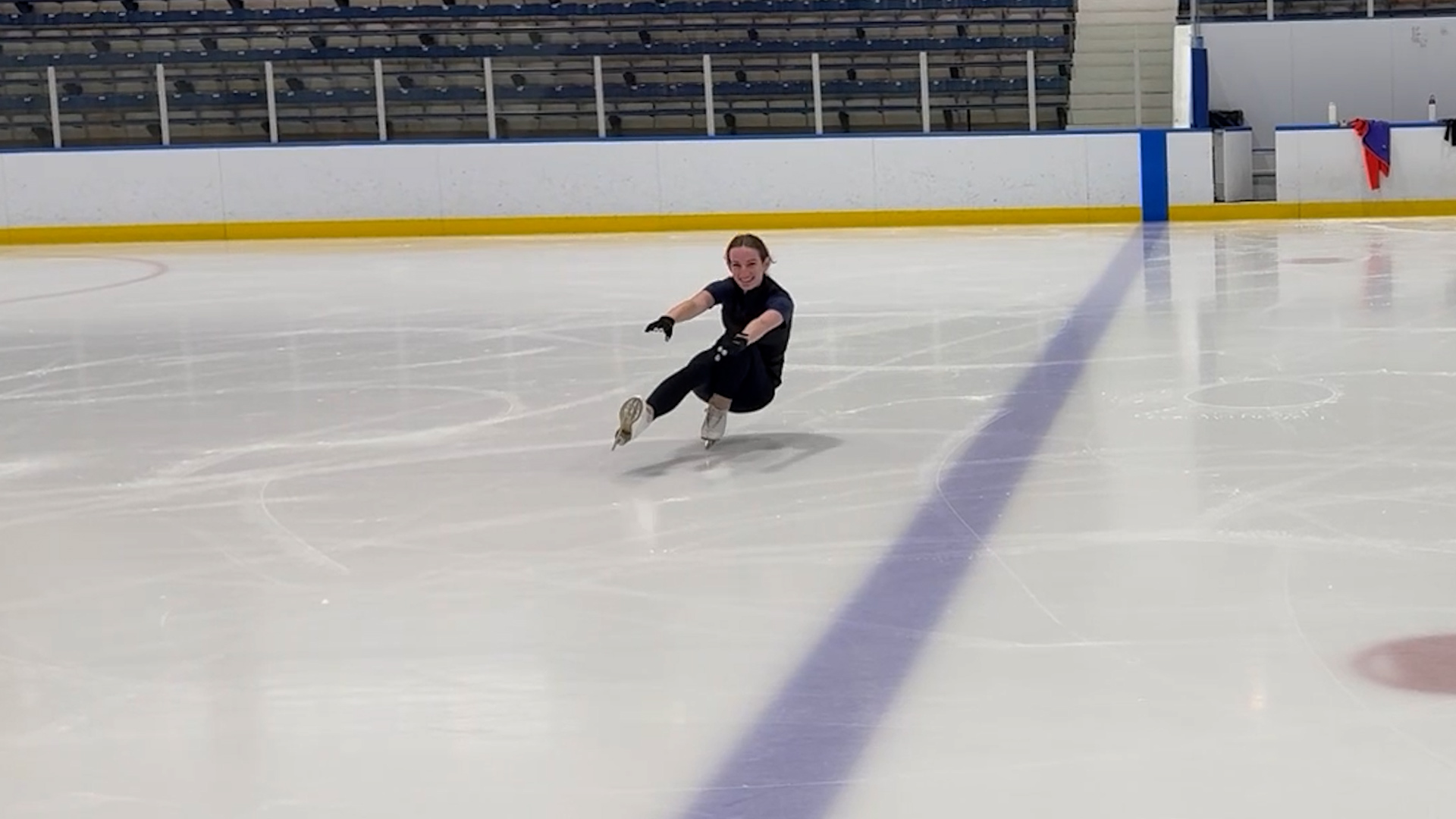 Longest duration ice skating teapot - 46.73 seconds by Kate Barnes