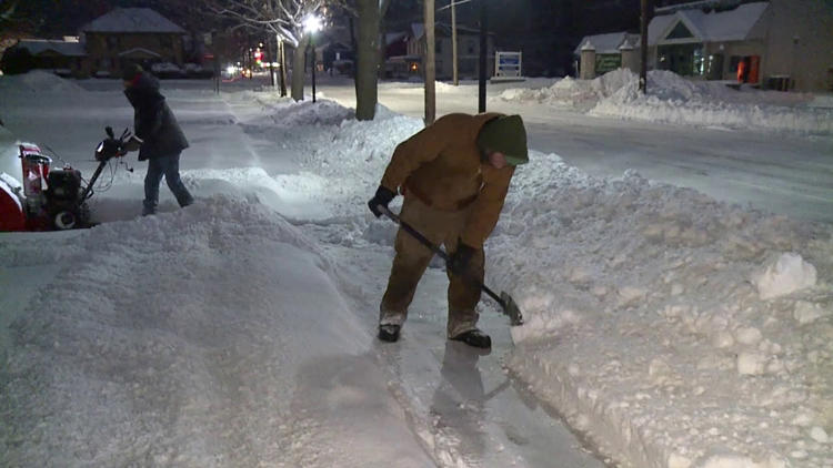 Digging out of the snow in Wyoming County