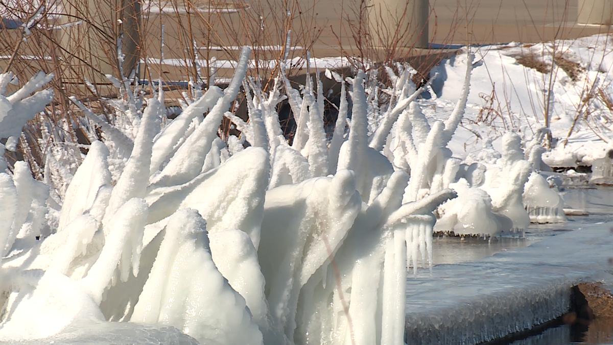 Watch: Stars and Stripes Park in Oklahoma City frozen after recent ...