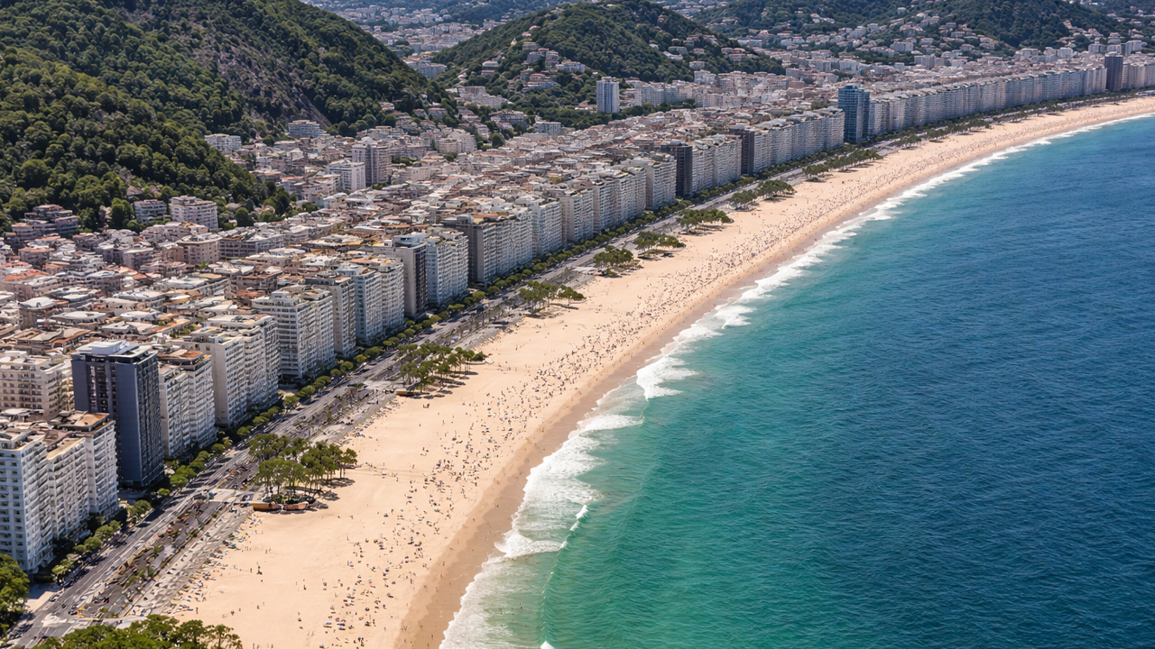 Copacabana Beach from above in Rio
