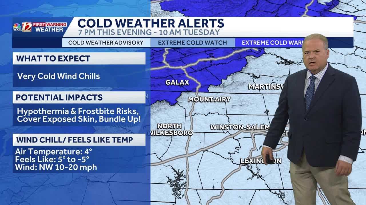 Cold weather advisory Monday night - Tuesday morning