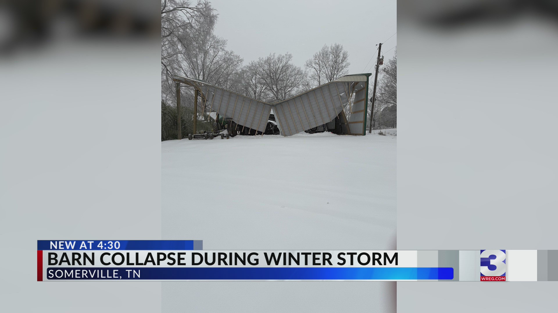 Winter storm impact: 18-wheeler closes road in Atoka, barn collapses in ...