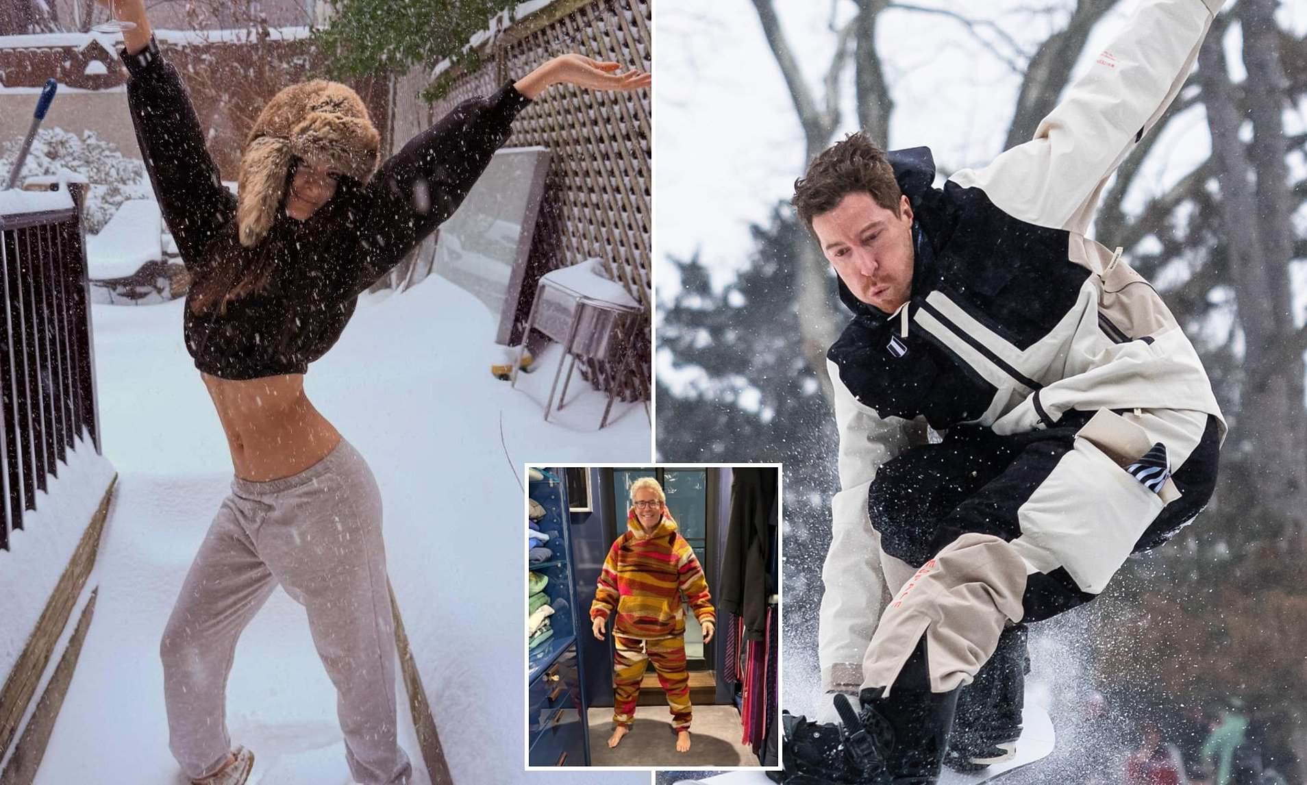 Emily Ratajkowski braves blizzard in crop top for snowstorm happy hour