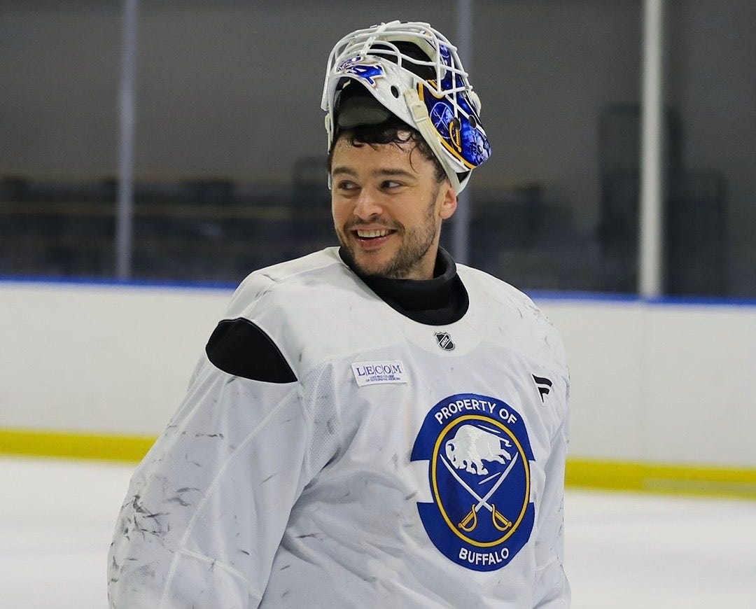 Alex Lyon has impressed teammates and coaches with his work ethic