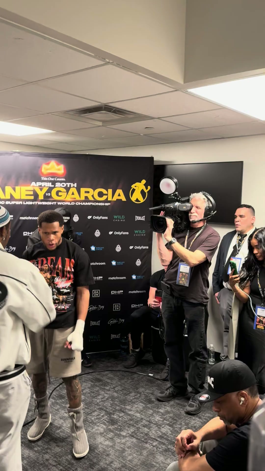 ASAP Ferg, Joey Badass, and 21 Savage in locker room with Devin Haney