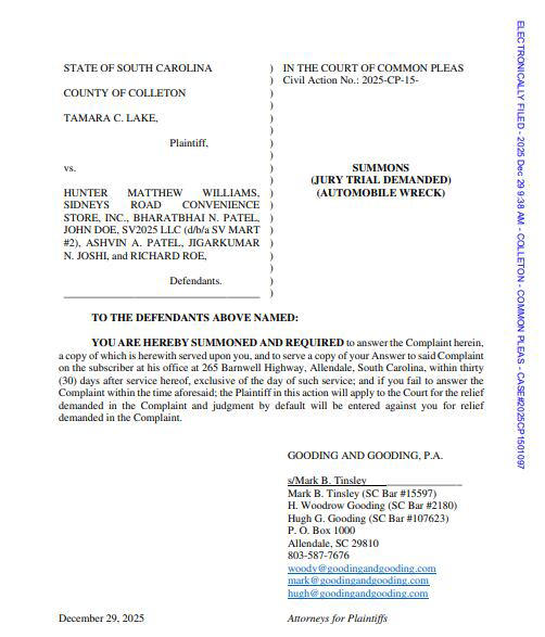 Lawsuits: Walterboro stores sued for selling alcohol to teen before ...