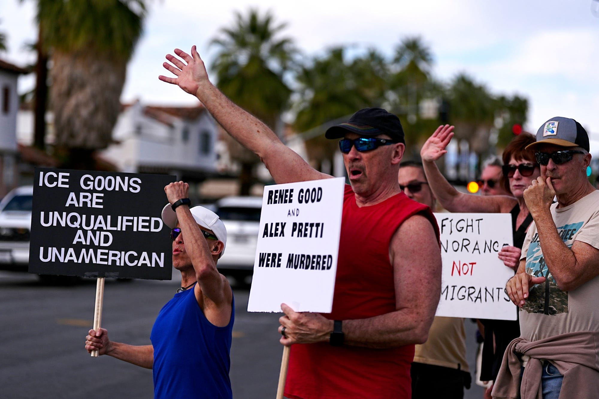 Killing of Alex Pretti in Minneapolis spurs protest in Palm Springs