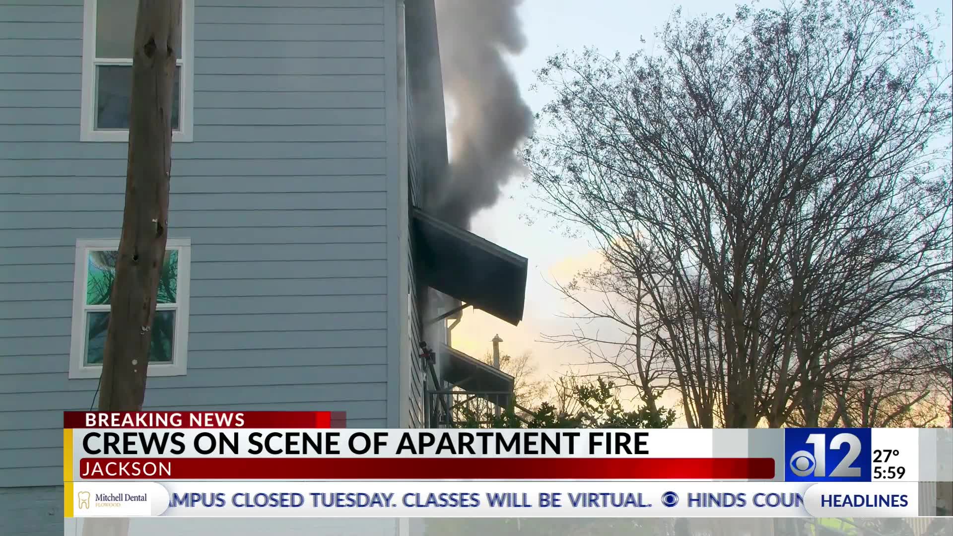 Jackson firefighters respond to apartment fire