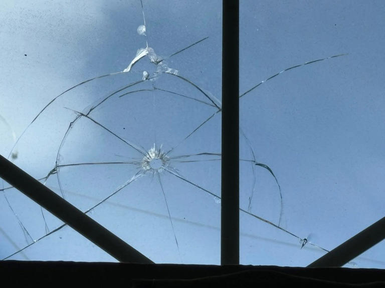 Rock thrown through window nearly hits child in Englewood