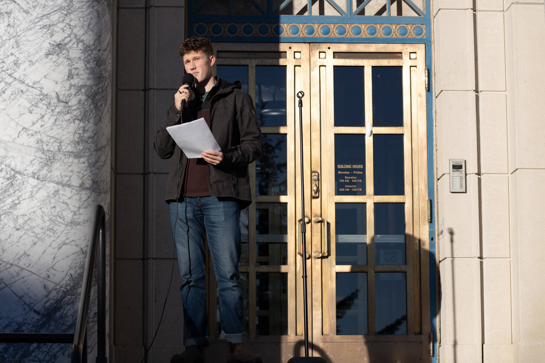 Juneau activists speak out against Alaska LNG pipline on Capitol steps