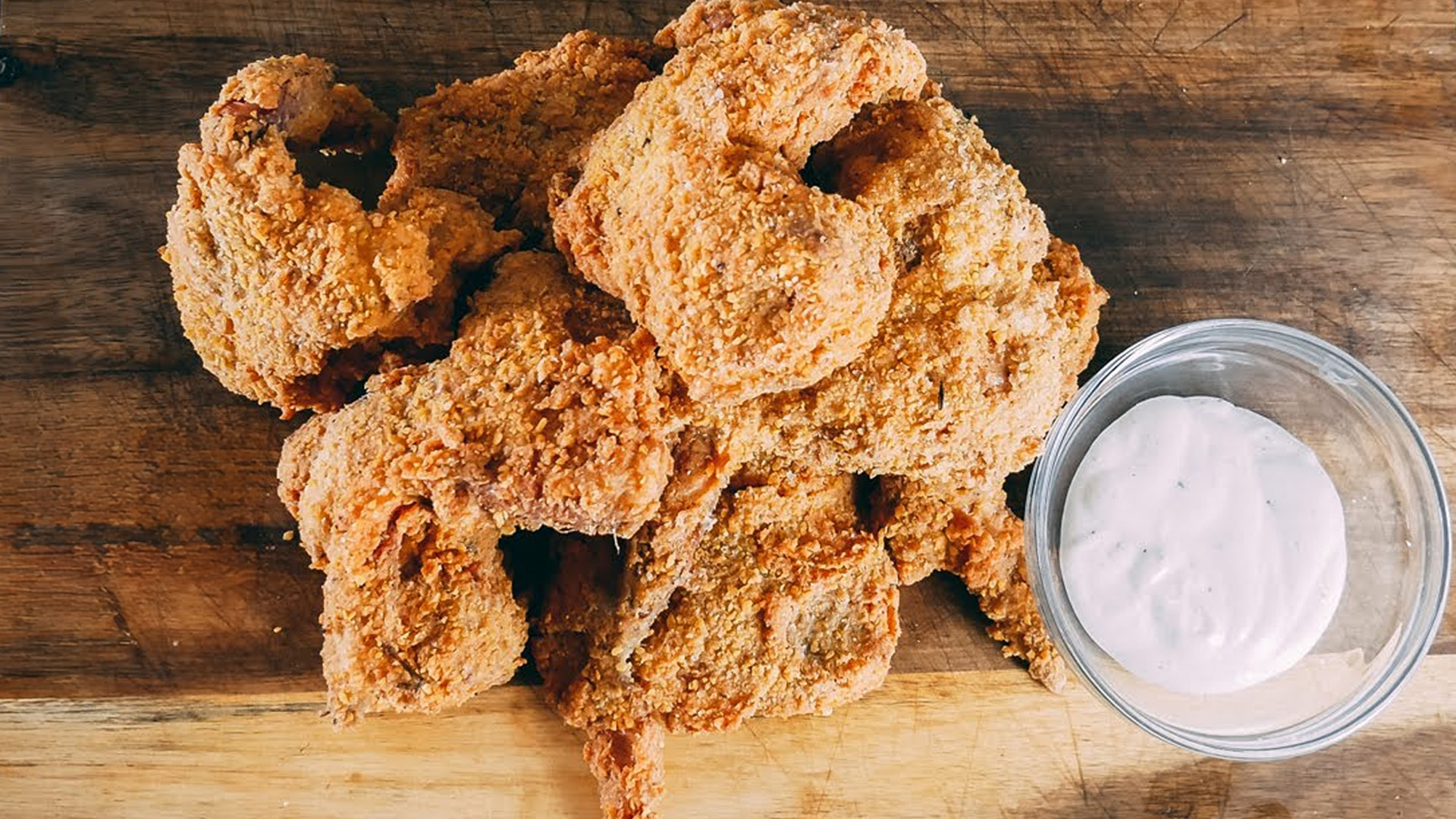 Smoked and fried Cool Ranch Doritos chicken wings