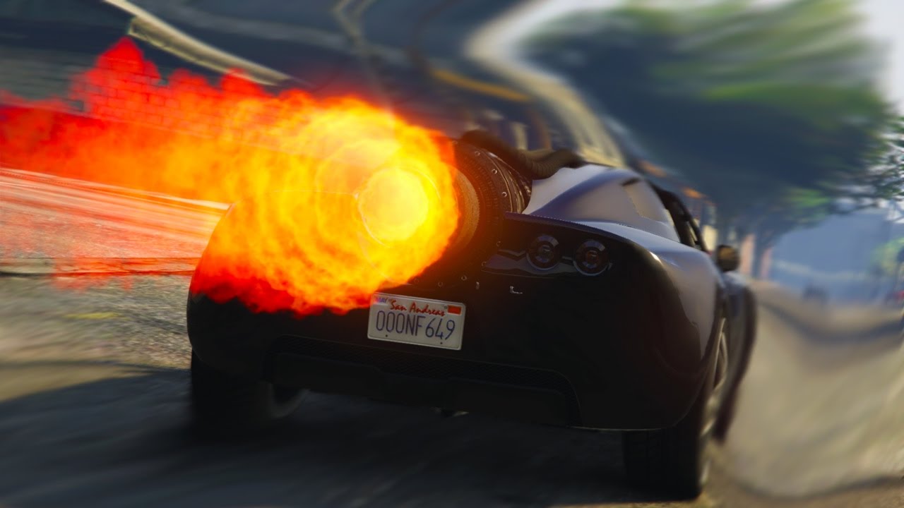 GTA 5 online - rocket car vs Mount Chiliad (GTA V online)