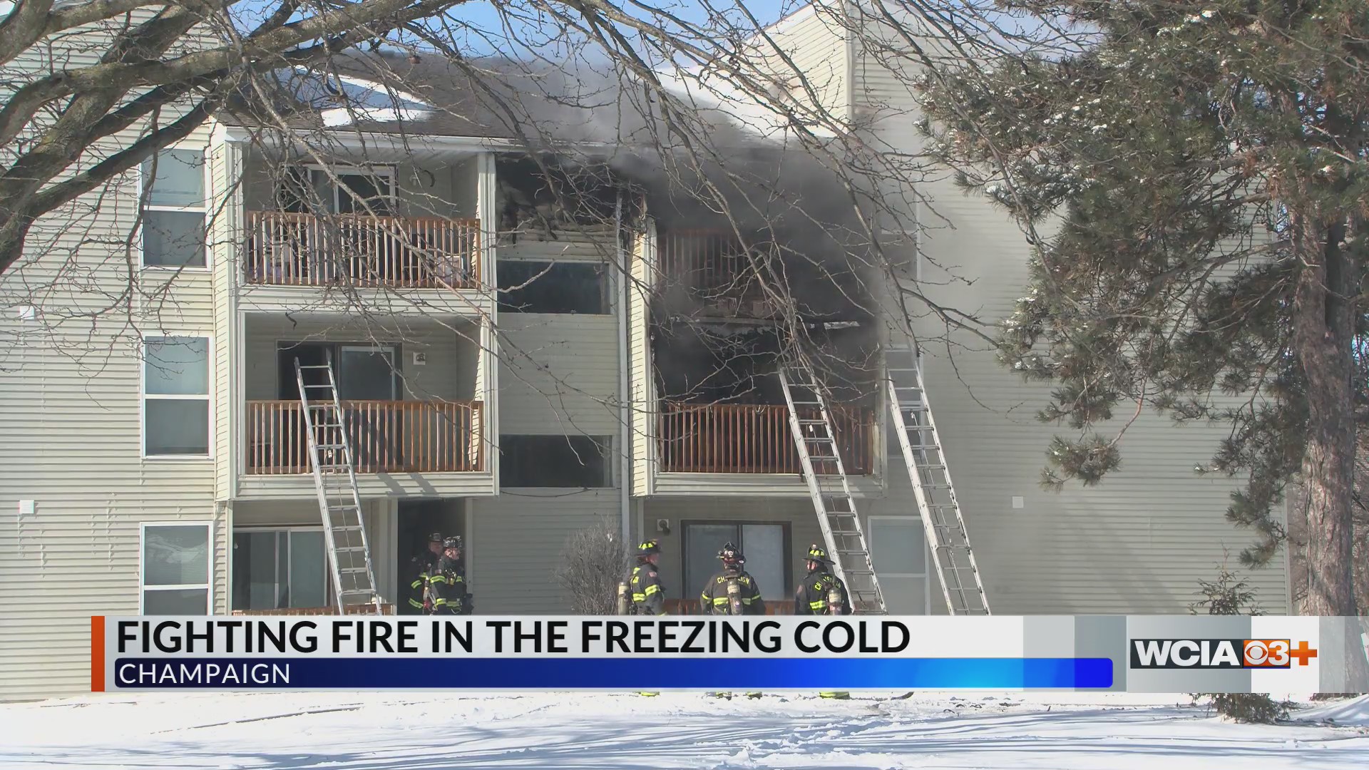 Champaign Fire Dept. battles apartment fire, freezing temperatures ...