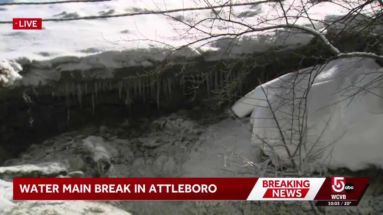 Crews working to repair massive water main break in Mass. city