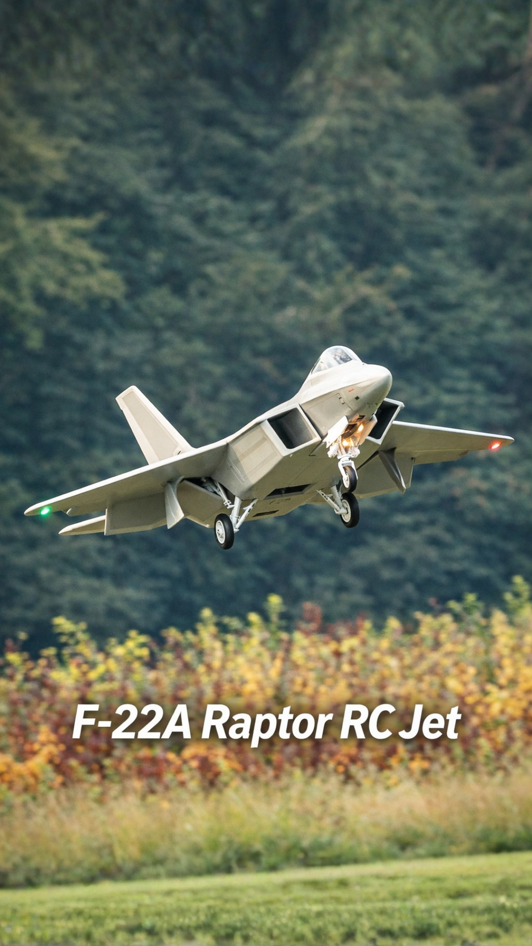 F-22A Raptor RC jet thrilling touch & go landing